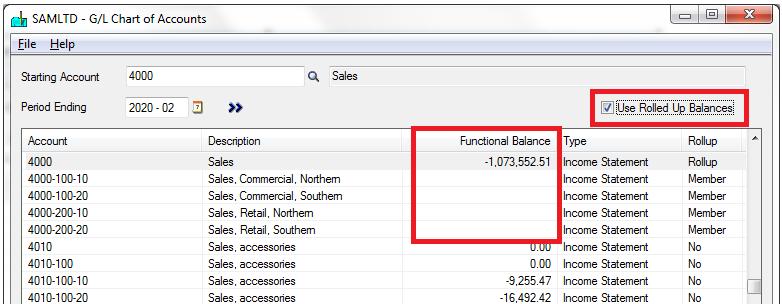 What does Sage GL Account Roll-up function do?